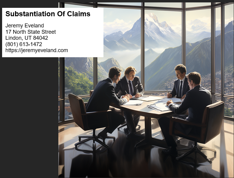 Substantiation Of Claims | Jeremy Eveland